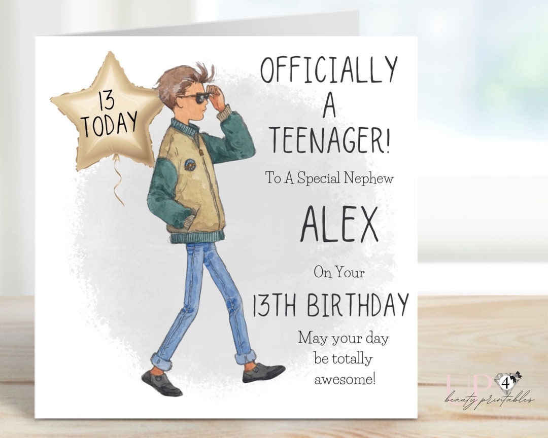Personalised Birthday Boy Card Card for Teenager Grandson - Etsy
