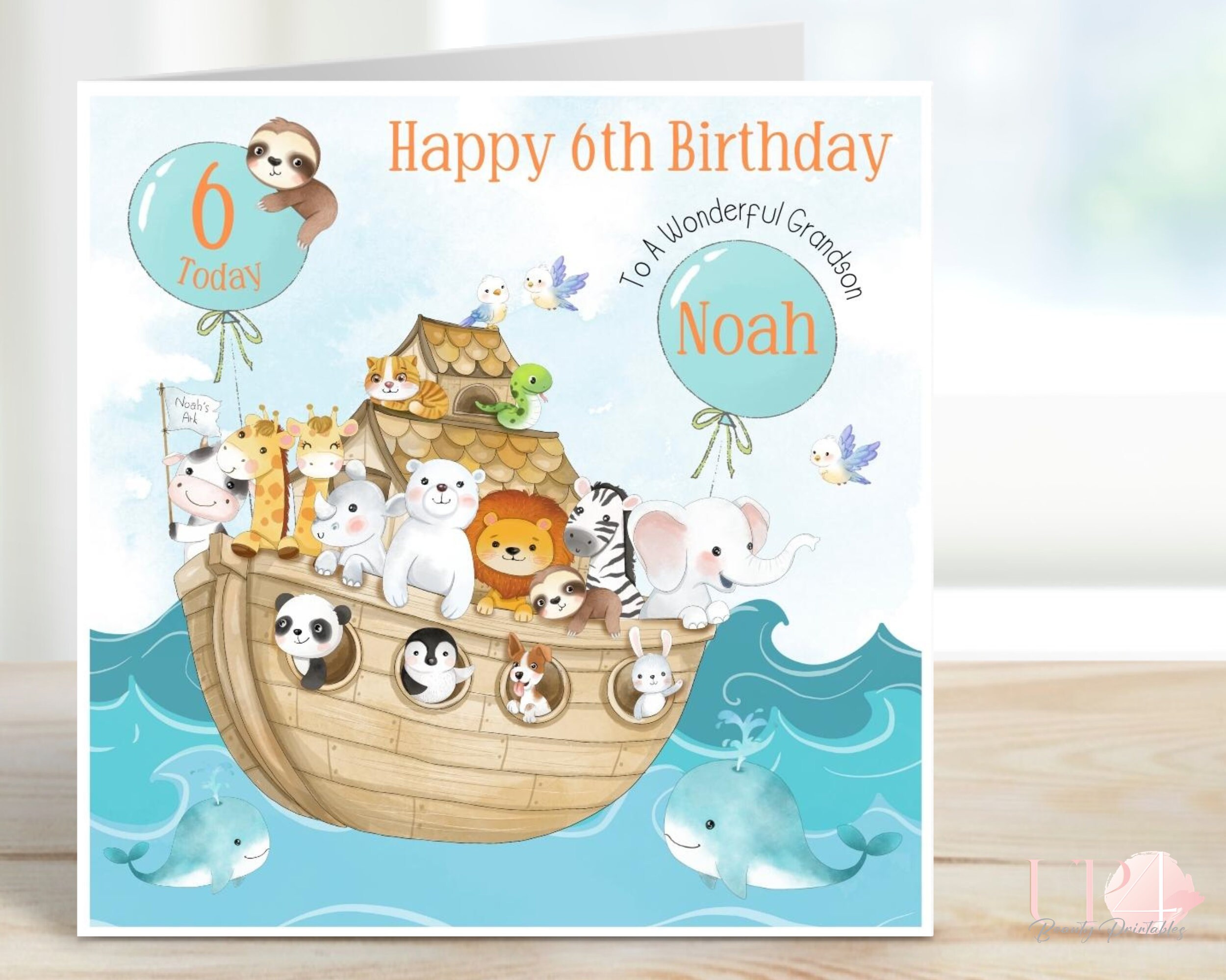 Personalised Noah's Ark Themed Birthday Card 1st 2nd 3rd - Etsy UK