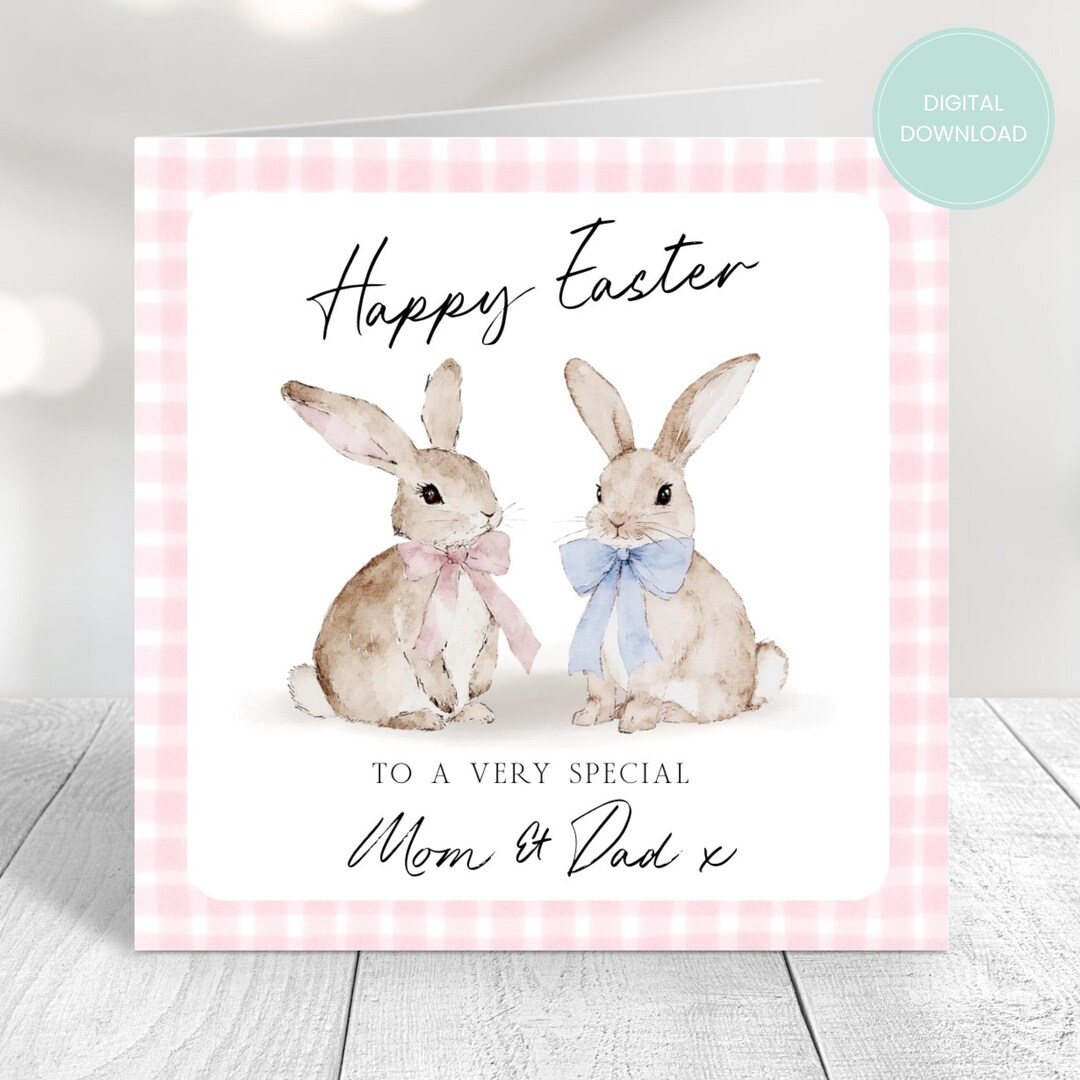 PRINTABLE Easter Card for Mom and Dad, Digital Card, Card for Parents ...