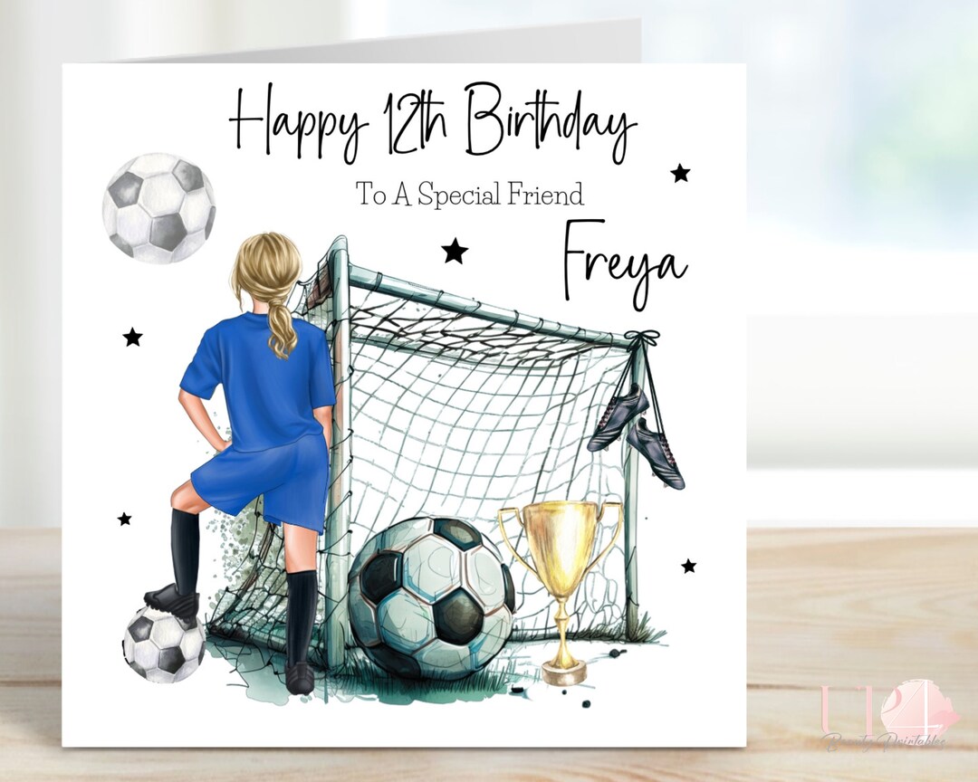 Personalised Girls Football Card, Football Card for Daughter ...
