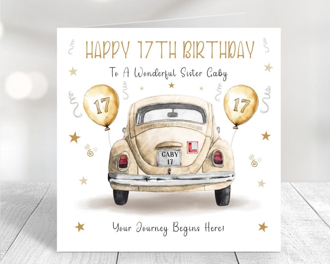 Personalised New Driver 17th Birthday Card, Learner Driver, Card for ...