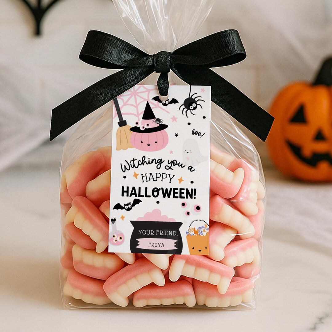 Editable Halloween Gift Tags Template, Witching You a Happy Halloween ...