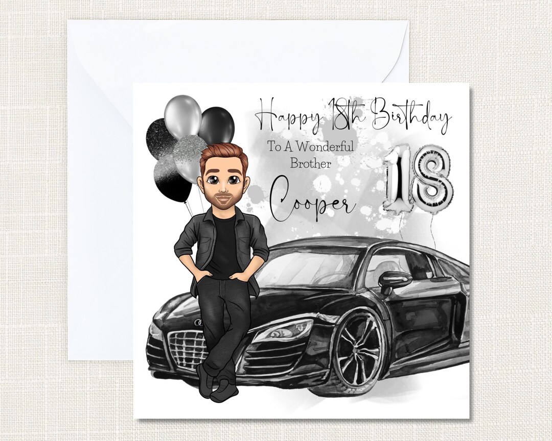 Personalised 18th Male Car Birthday Card, Sports Car, Driving Card ...