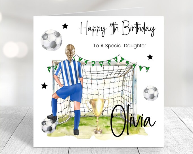 Personalised Girls Football Card, Football Card for Daughter ...