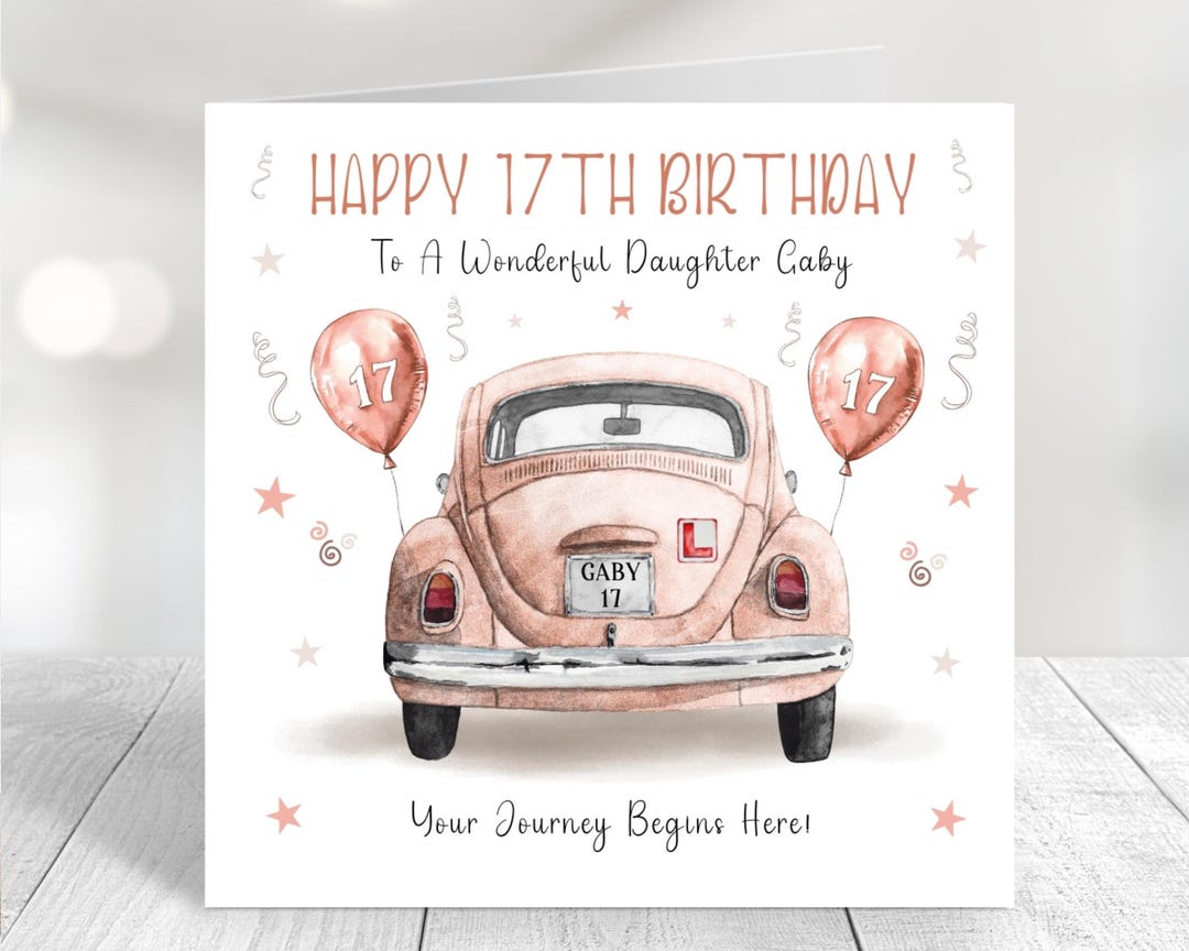Personalised New Driver 17th Birthday Card, Learner Driver, Card for ...