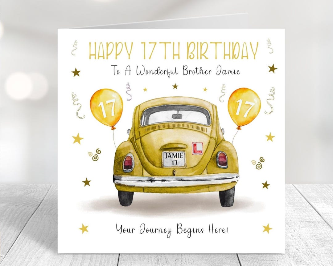 Personalised New Driver 17th Birthday Card, Learner Driver, Card for ...