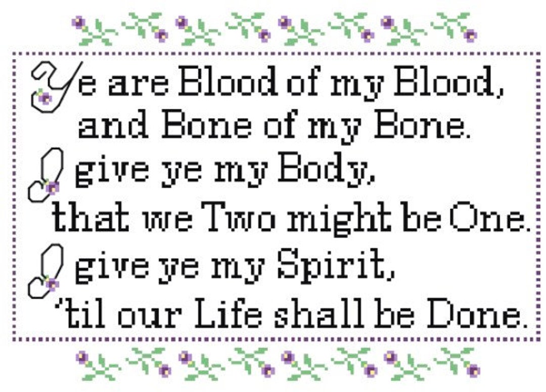 Outlander Gaelic Wedding Vow PDF Cross Stitch Pattern | Jamie & Claire ...