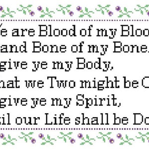 Outlander Gaelic Wedding Vow PDF Cross Stitch Pattern Jamie & Claire ...