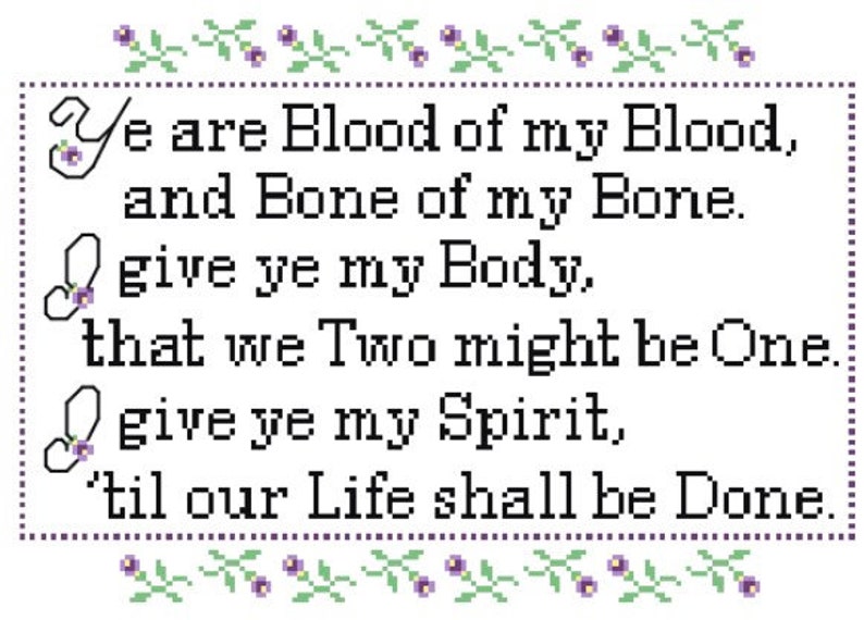 Outlander Gaelic Wedding Vow PDF Cross Stitch Pattern | Jamie & Claire ...