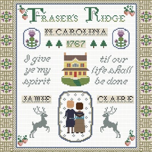 Outlander Cross Stitch Pattern | Fraser’s Ridge Embroidery Sampler ...