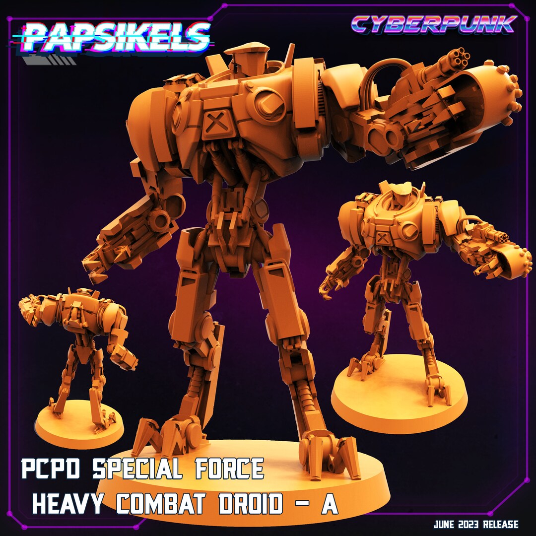 PCPD Special Force Heavy Combat Droid, Miniature Sculpted by Papsikels ...