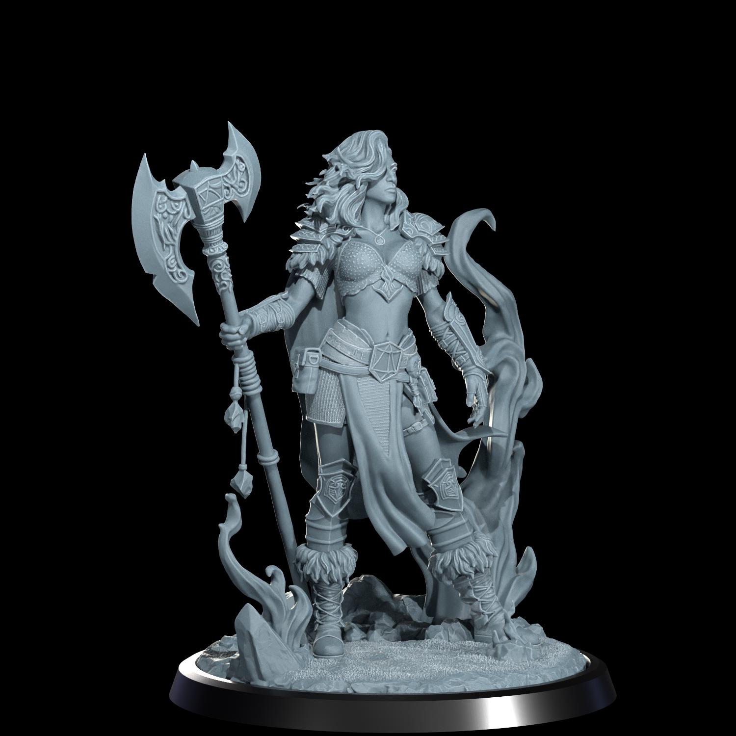 Ignara Flameborn Fire Genasi Barbarian Miniature: Cosmondo RPG, D&D ...
