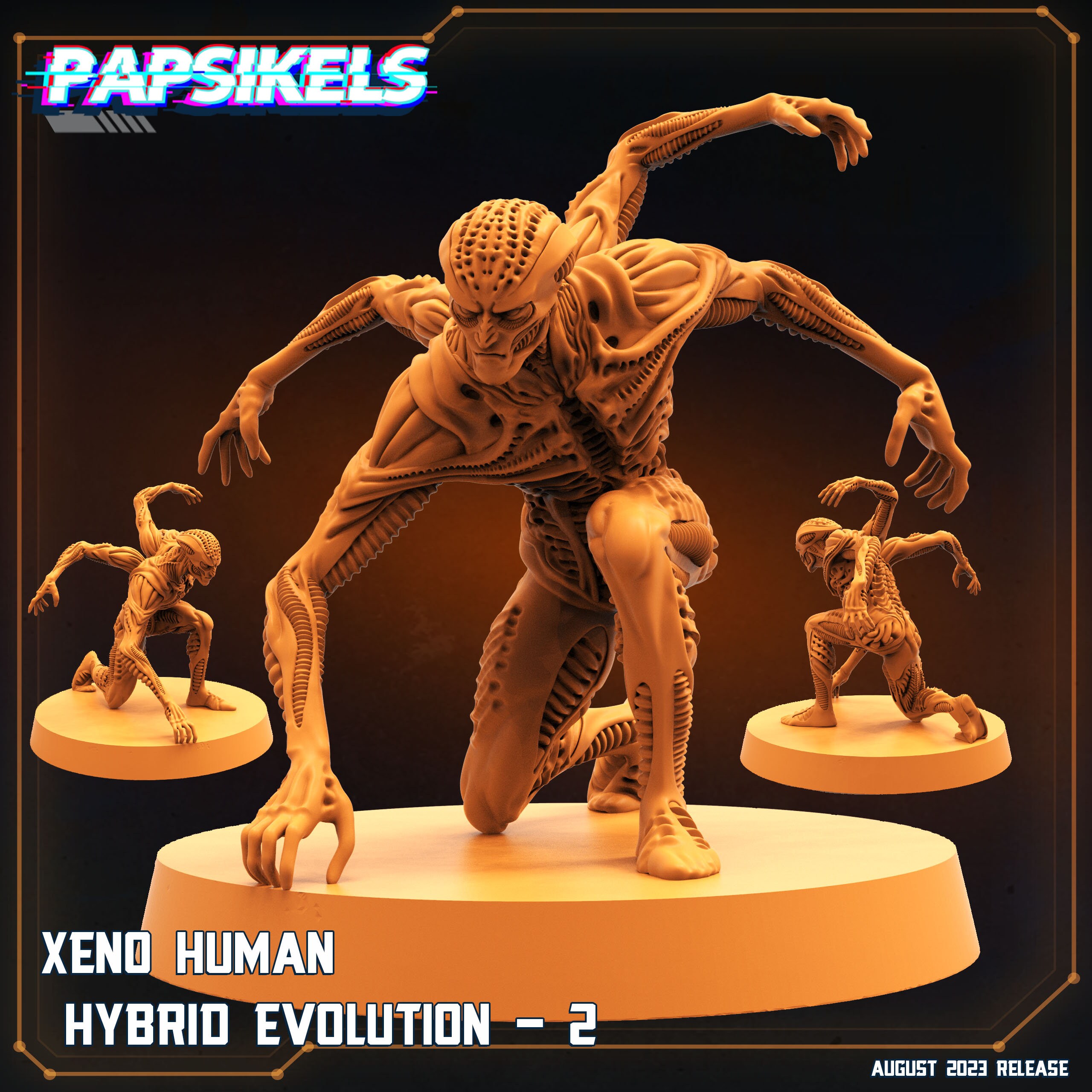 Xenowars Genesis: Xeno Human Hybrid Evolution Miniature - 32mm Sci-fi ...