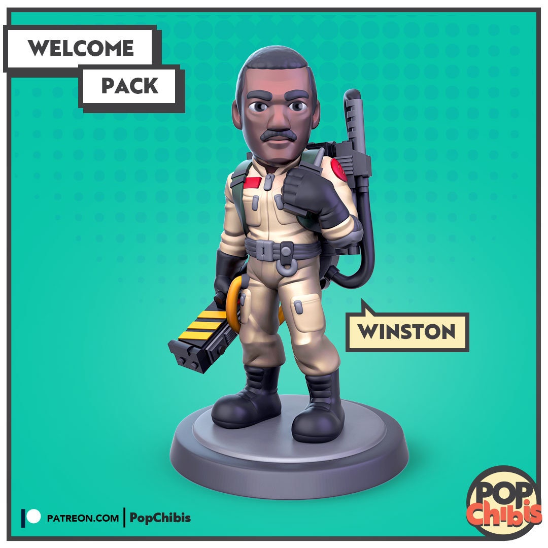 Ghostbusters - Winston Chibi | KS | 75mm Scale | Pop Minis | Pop Chibis ...