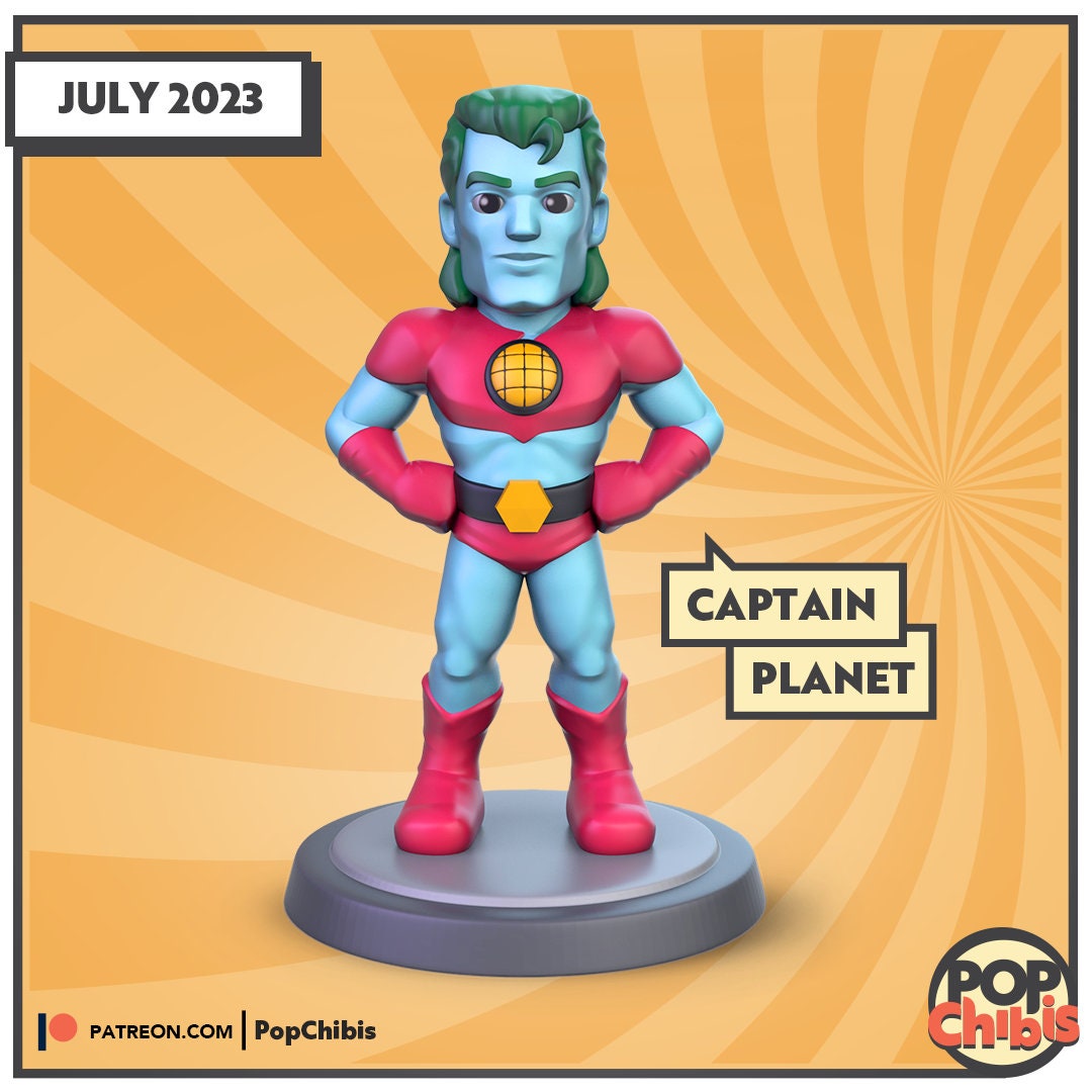 Captain Planet Chibi | KS | 75mm Scale | Pop Minis | Pop Chibis | Resin ...