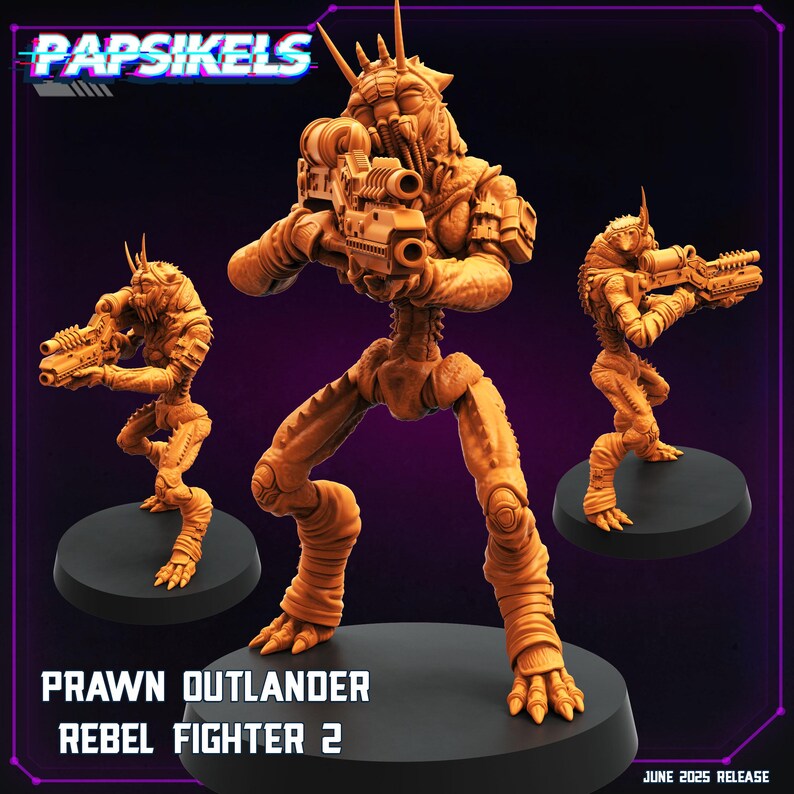 Cyberpunk Prawn Outlander Miniature: District 9 Rebel Fighter, 28/32mm ...