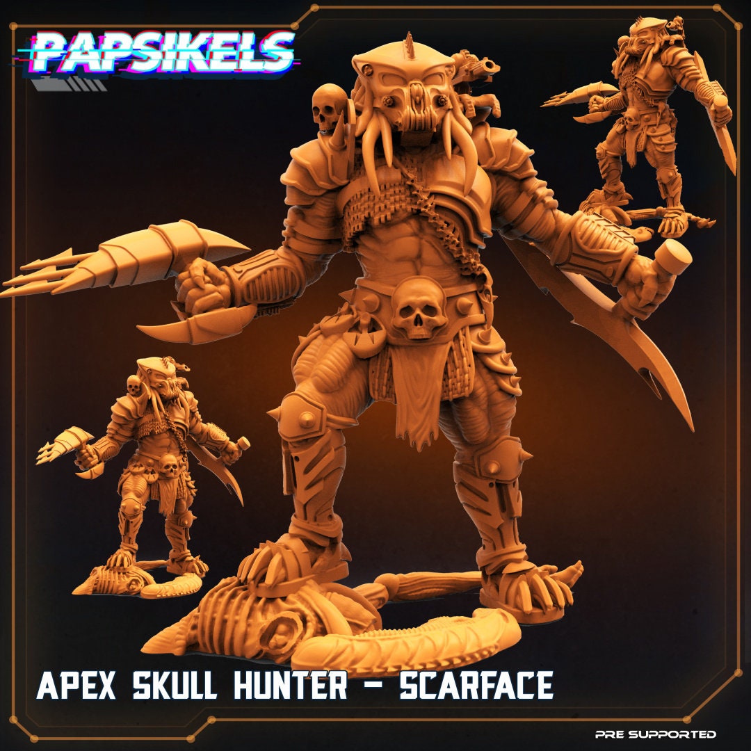 Apex Skull Hunter Scarface Miniature: Resin 32mm Tabletop Figurine With ...