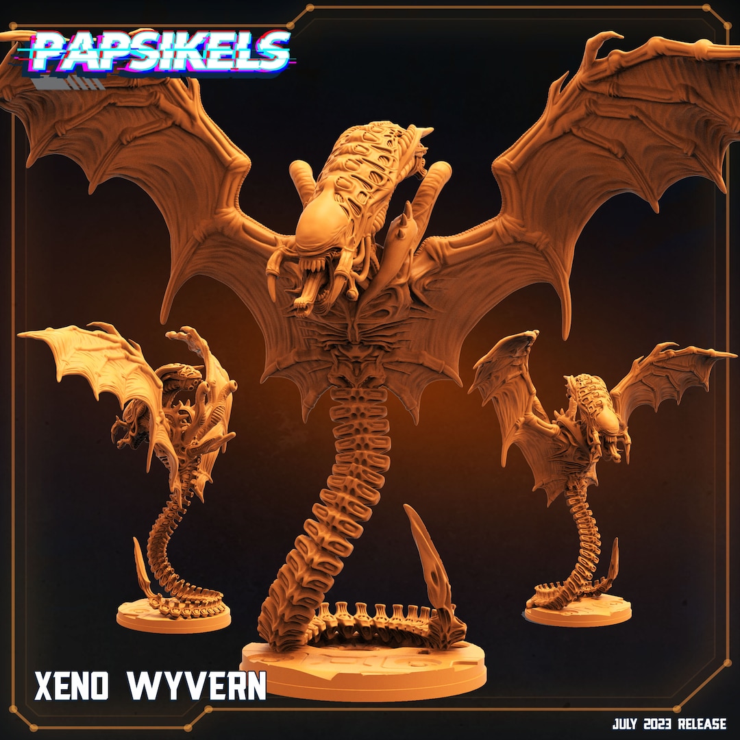 Xenowars Xenomorph Wyvern Miniature: Alien Hybrid Creature for RPG ...