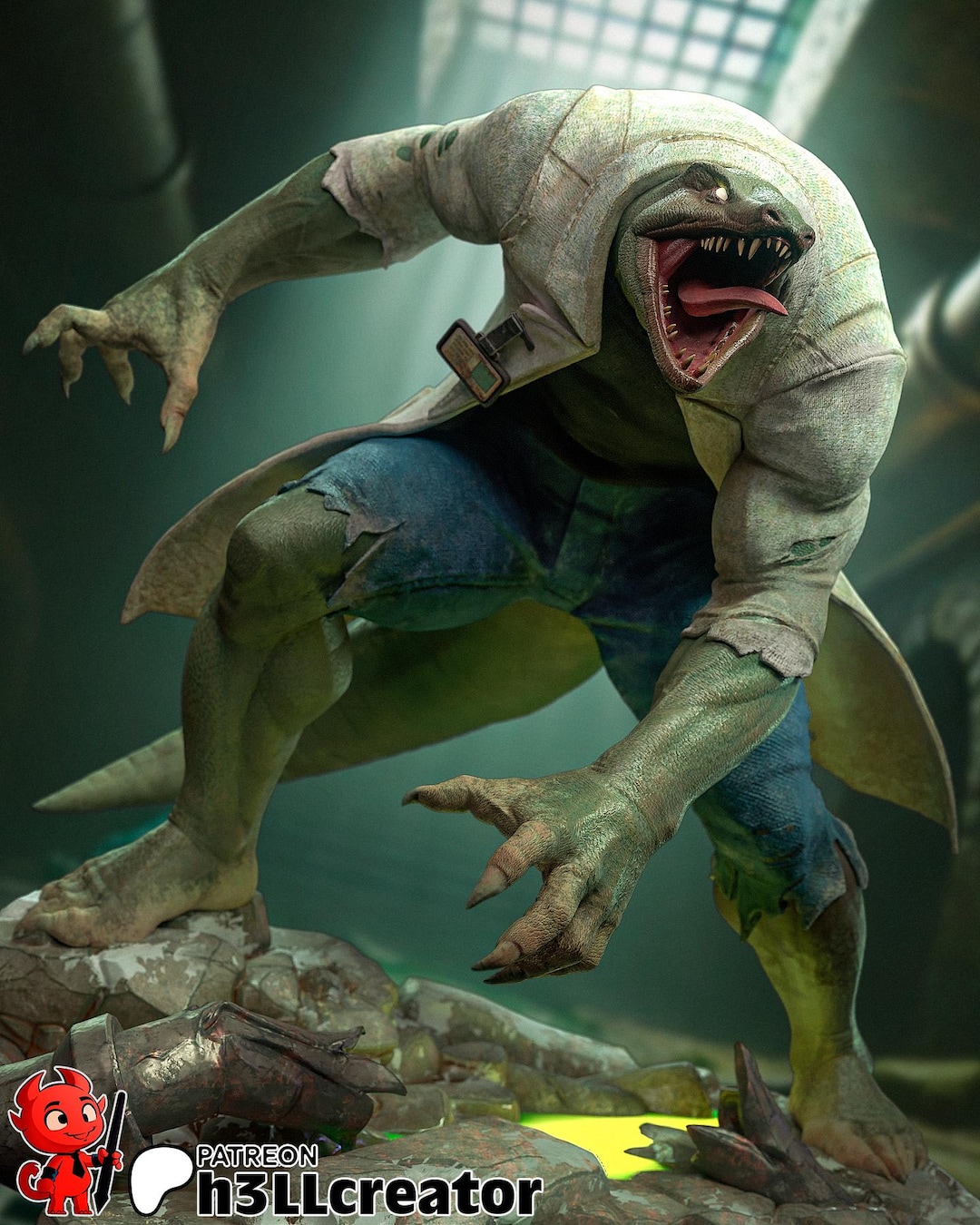 Lizard dr. Curtis curt Connors From Spider Man marvel fan Art Miniature ...