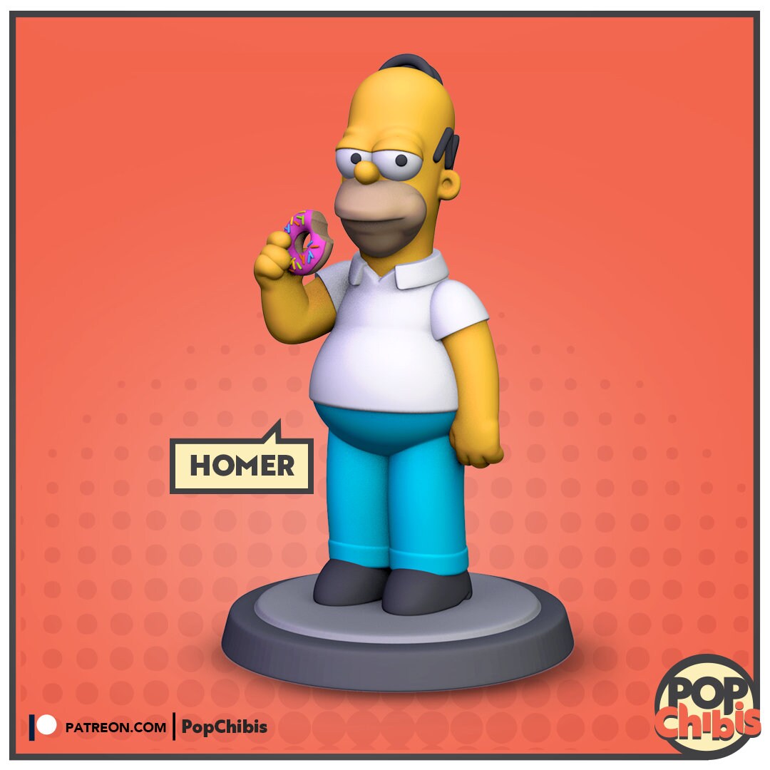 Homer Simpson Chibi | KS | 75mm Scale | Pop Minis | Pop Chibis | Resin ...