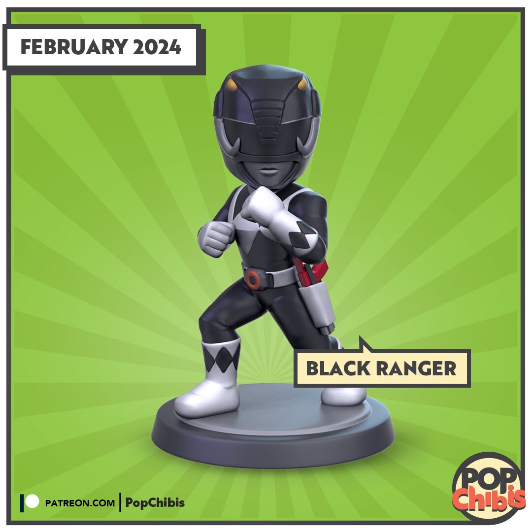 Power Rangers - Black Ranger | KS | 75mm Scale | Pop Minis | Pop Chibis ...