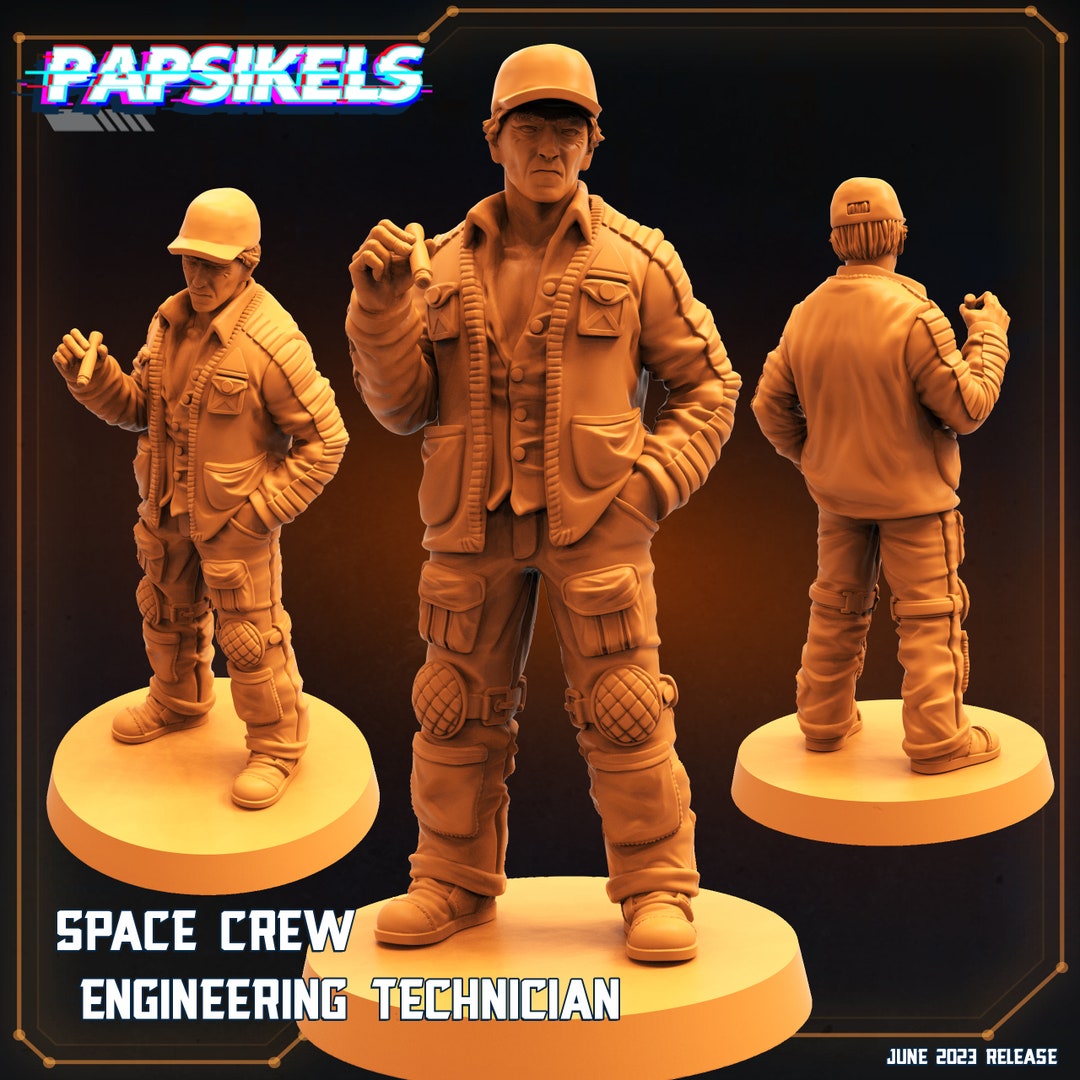 Space Crew Engineering Technician Miniature - 32mm Alien Vs Human ...