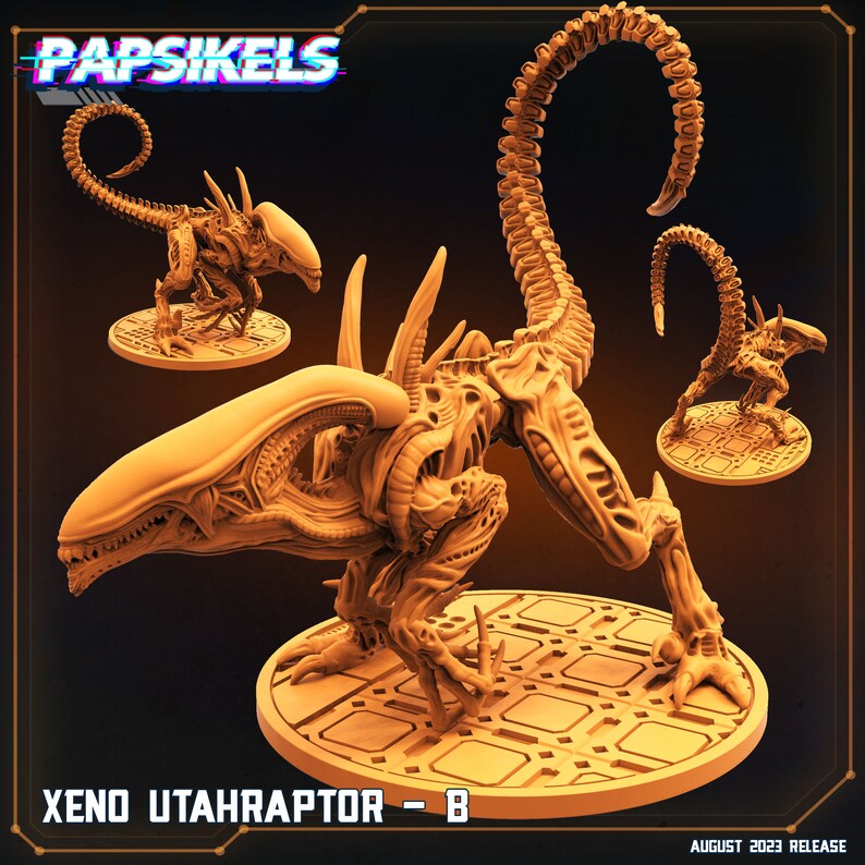 Xenowars Genesis - Xeno Utah Raptor Alien Dinosaur, Papsikels, Resin ...