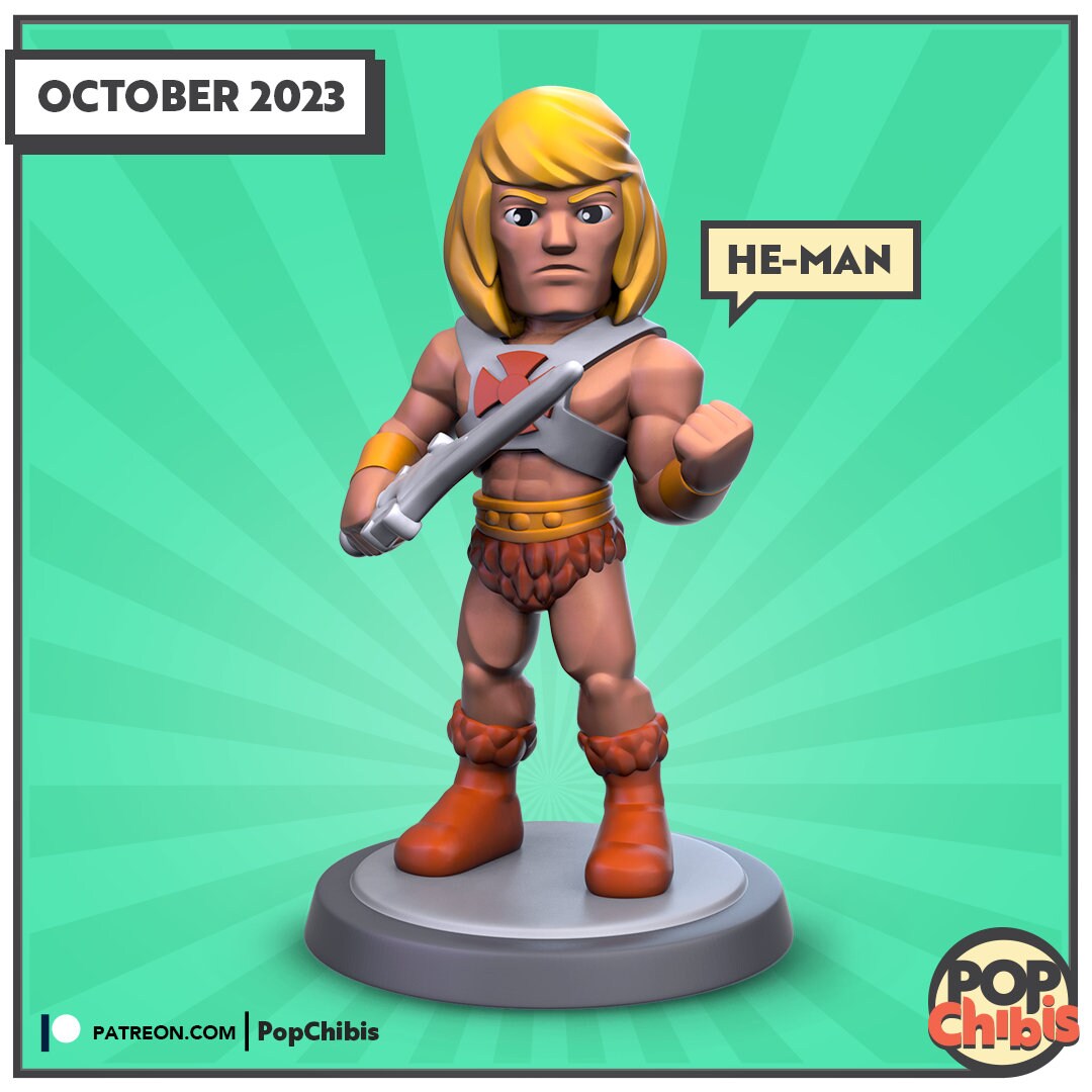 Masters of the Universe - Heman Chibi | KS | 75mm Scale | Pop Minis ...