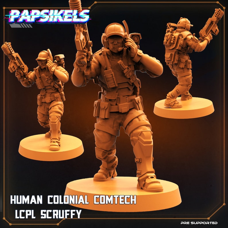 Alien Wars, Human Colonial Comtech Lcpl Scruffy, Papsikels, 32mm Mini ...