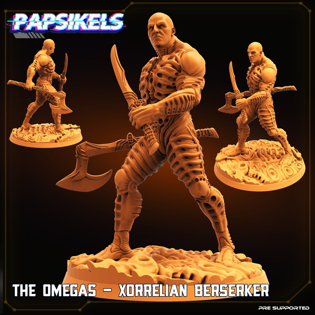 Xorrelian Berserker Omega Resin Miniature - 32mm Tabletop RPG Alien ...