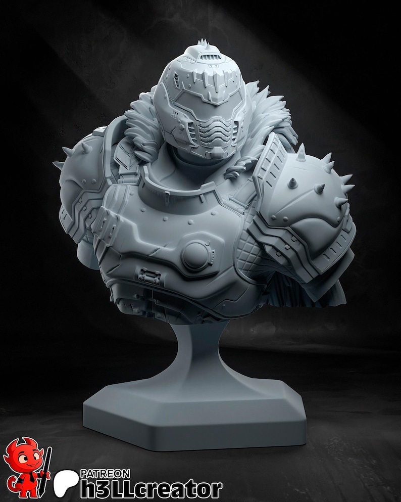 Doomguy Dark Ages Fan Art Miniature 1:12 Scale DIY Model Kit - Full ...