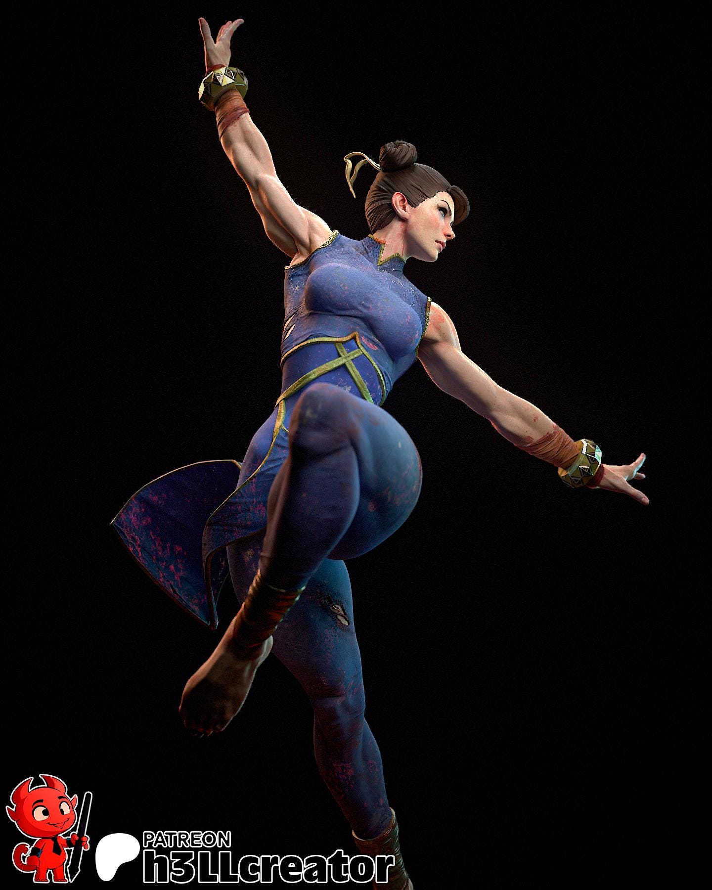 Chun-li From Street Fighter (fan Art) Model or Bust | Miniature Scale 1 ...