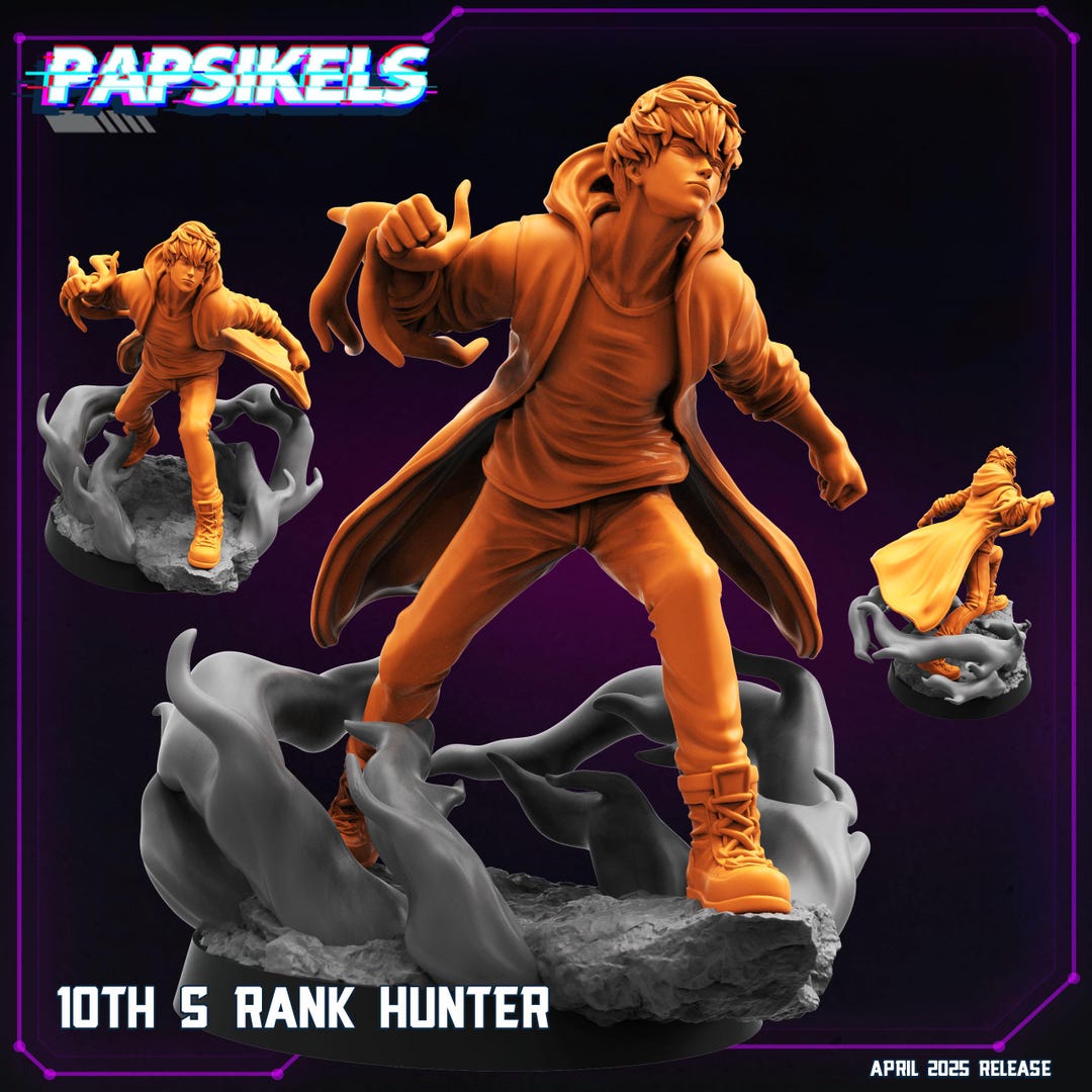 Cyberpunk, 10th S-rank Hunter - Solo Leveling, Papsikels, 32mm Mini - Etsy