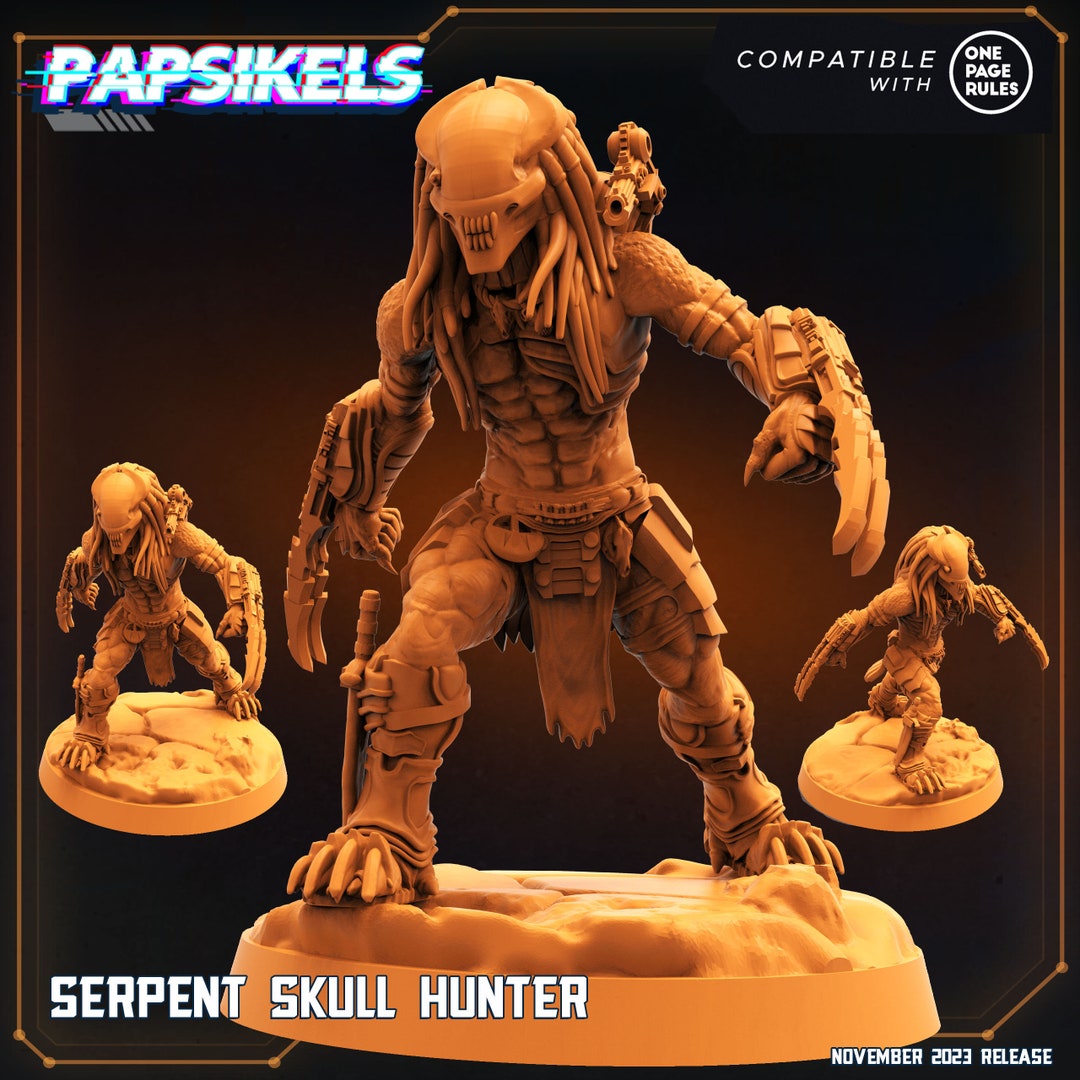 Skull Hunters One Page Rule Army Serpent Skull Hunter, Papsikels, Resin ...
