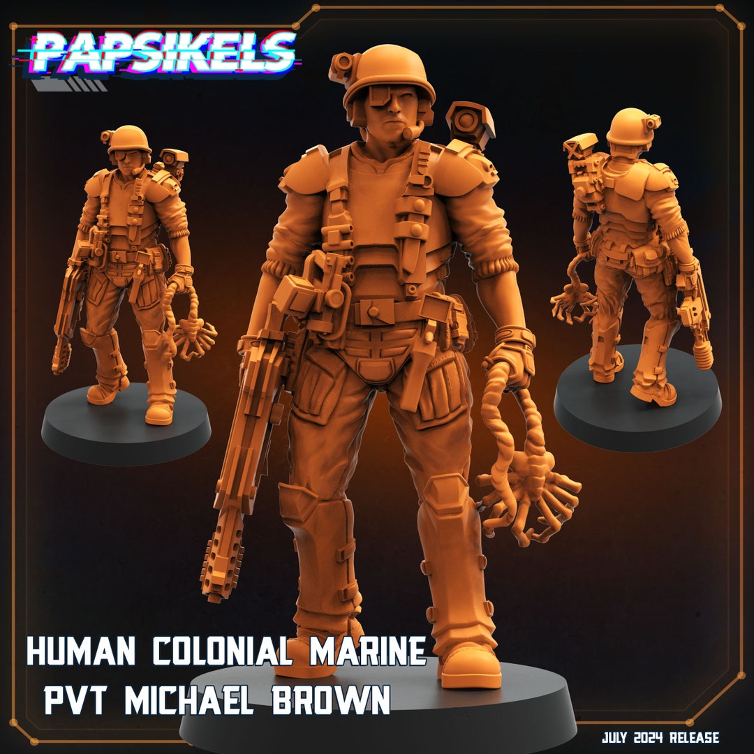 Aliens Vs Humans Resurgence, Human Colonial Marine Pvt Michael Brown ...
