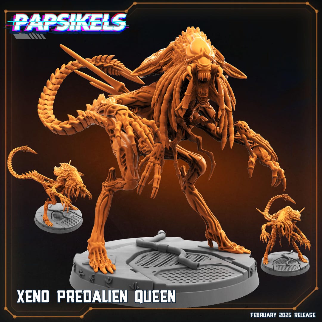 Aliens Vs Humans Predaliens Xeno Predalien Queen, Papsikels, 32mm Mini ...