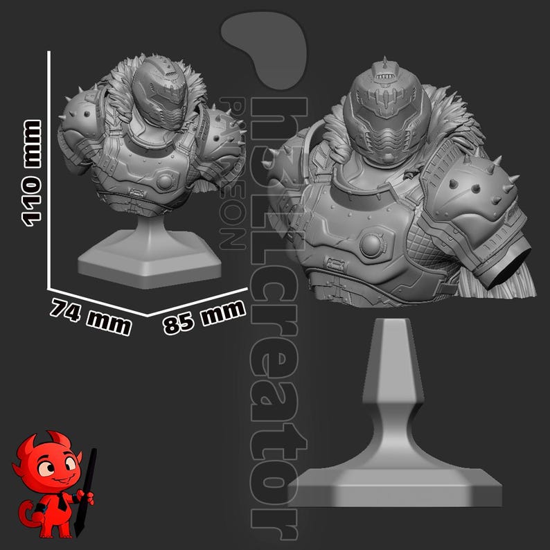 Doomguy Dark Ages Fan Art Miniature 1:12 Scale DIY Model Kit - Full ...