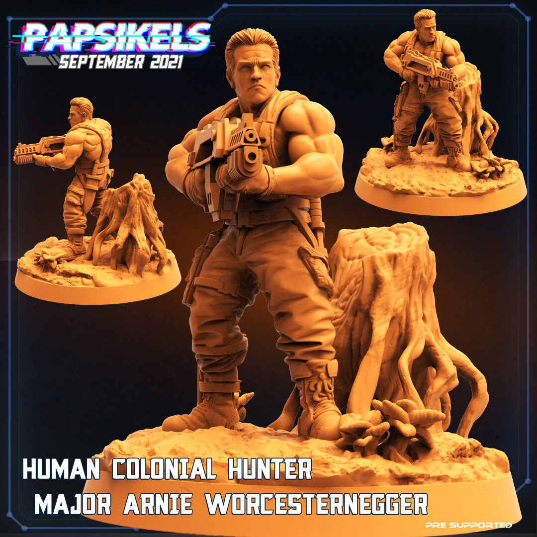 Human Colonial Anti Hunter Major Arnie Worcesternegger | Skull Hunters ...