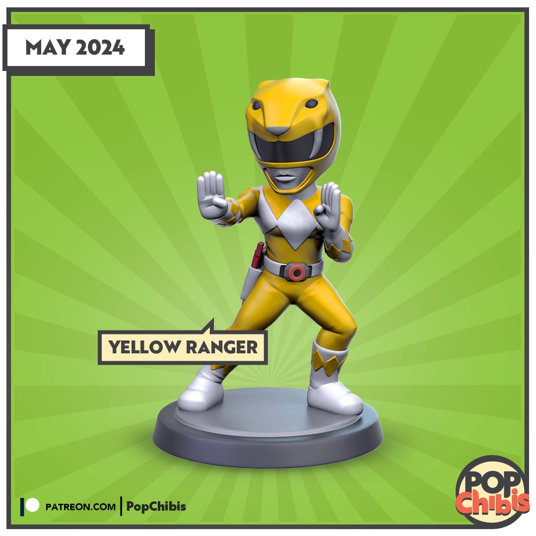 Power Rangers - Yellow Ranger Chibi | KS | 75mm Scale | Pop Minis | Pop ...