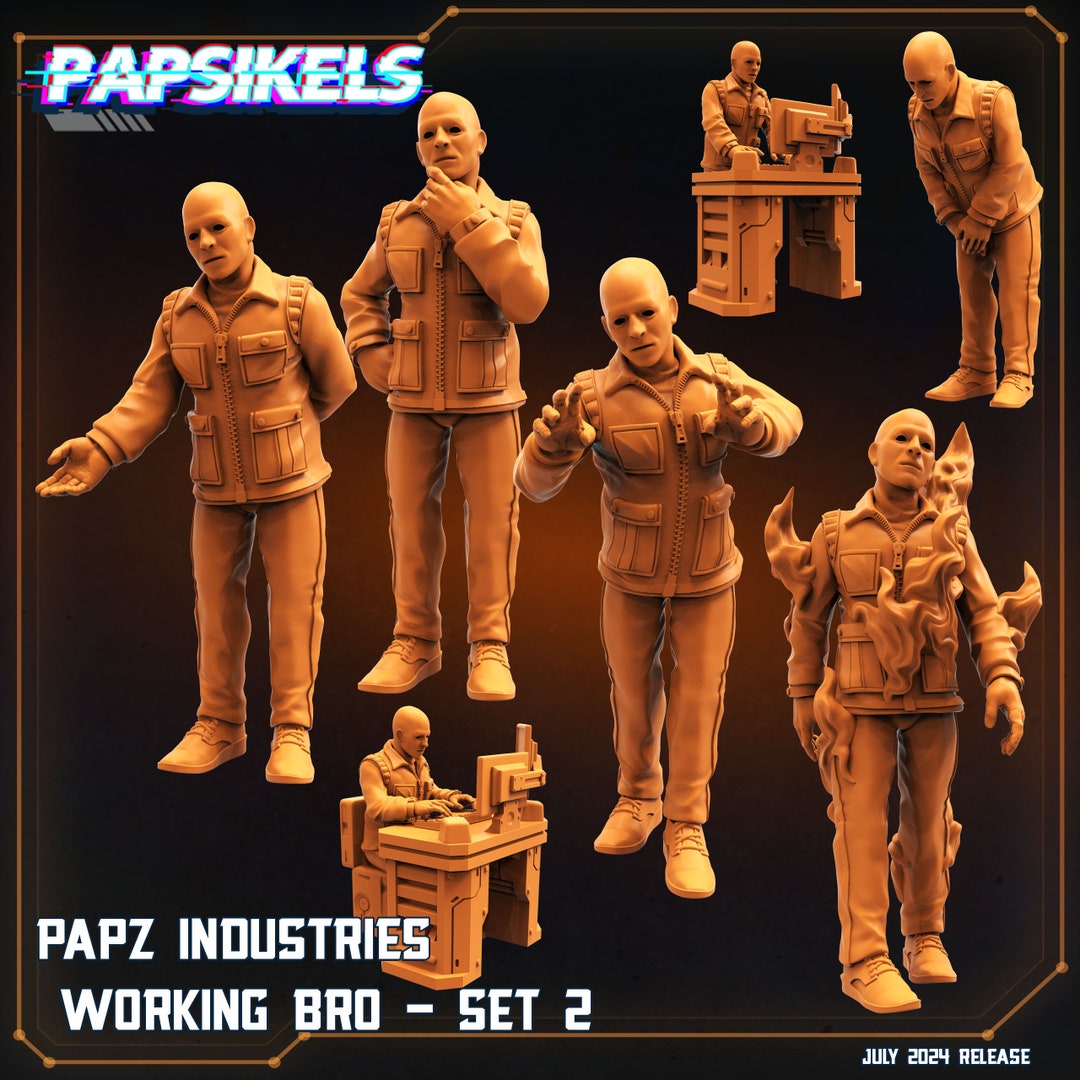 Aliens Vs Humans, Working Bros Set 2 / Working Joes , Papsikels, 32mm ...