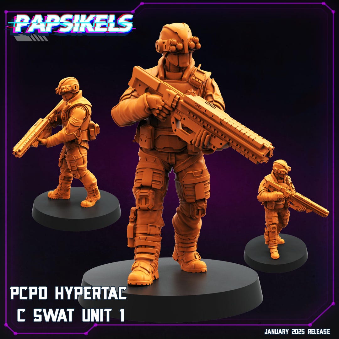 Cyberpunk PCPD Hypertac C Swat Units | Papsikels, Resin Miniature ...