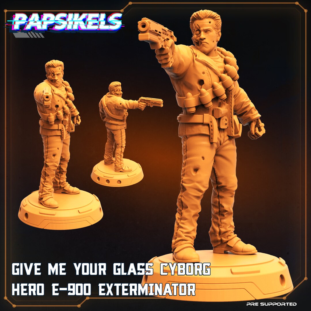Cyborg Hero E-900 Exterminator Miniature - 32mm Sci-fi RPG Figurine for ...