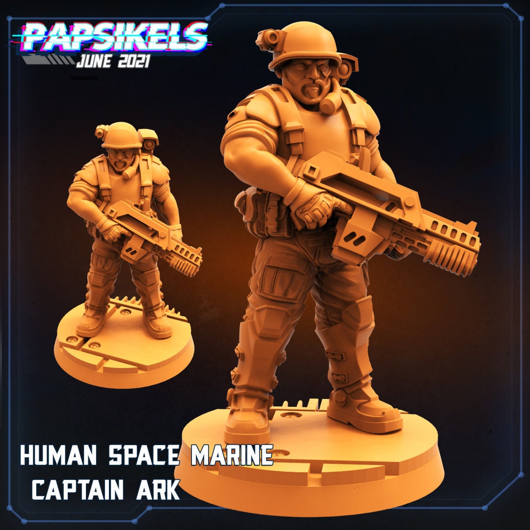 Aliens Vs Humans, Human Space Crew Marine Captain Ark, Papsikels, 32mm ...