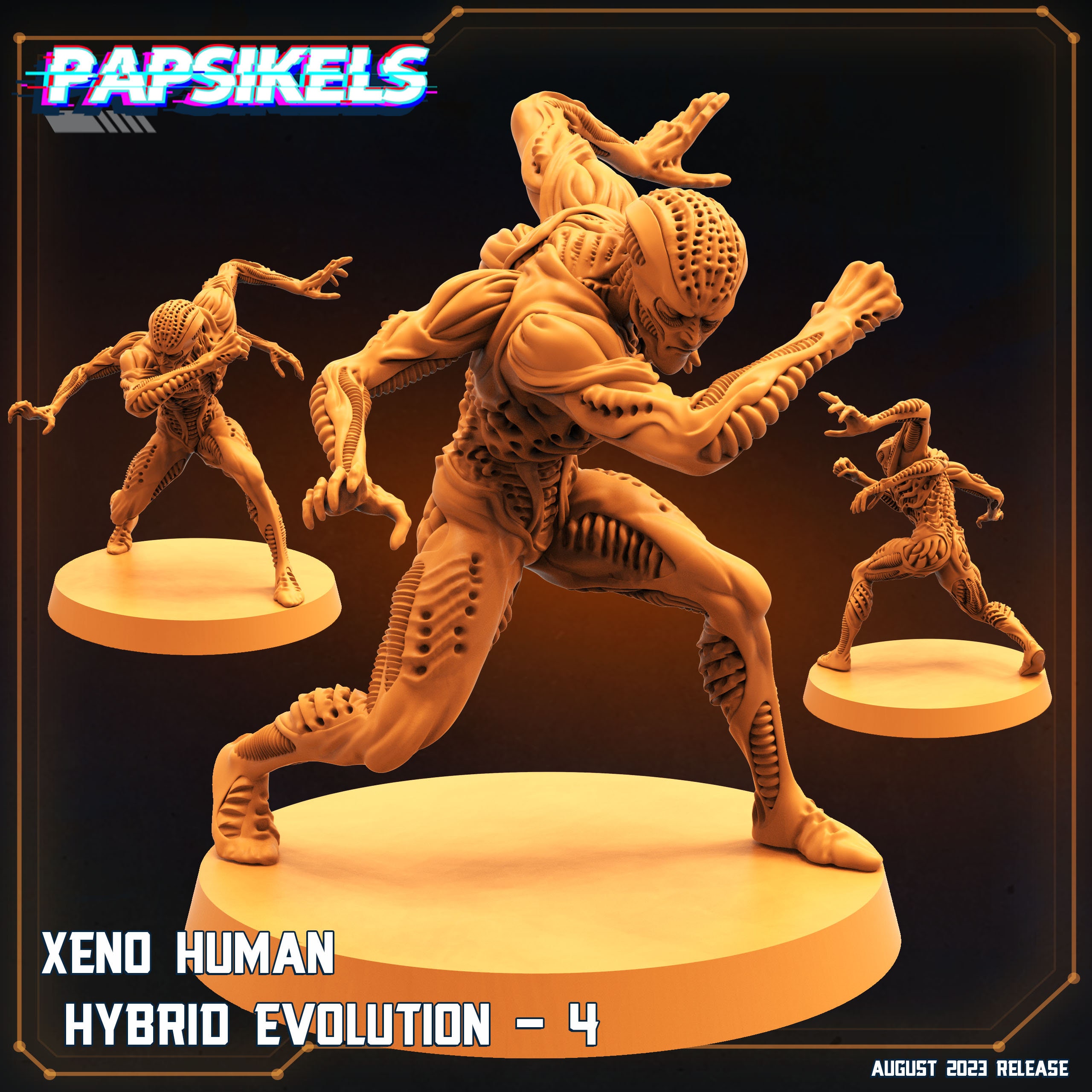 Xenowars Genesis: Xeno Human Hybrid Evolution Miniature - 32mm Sci-fi ...