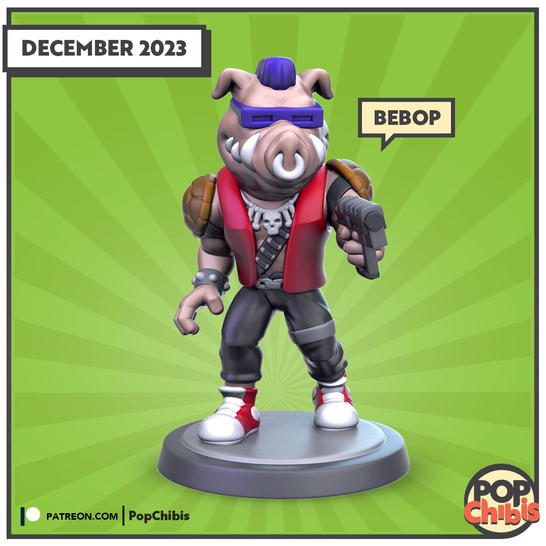 TMNT - Bebop Chibi | KS | 75mm Scale | Pop Minis | Pop Chibis | Resin ...