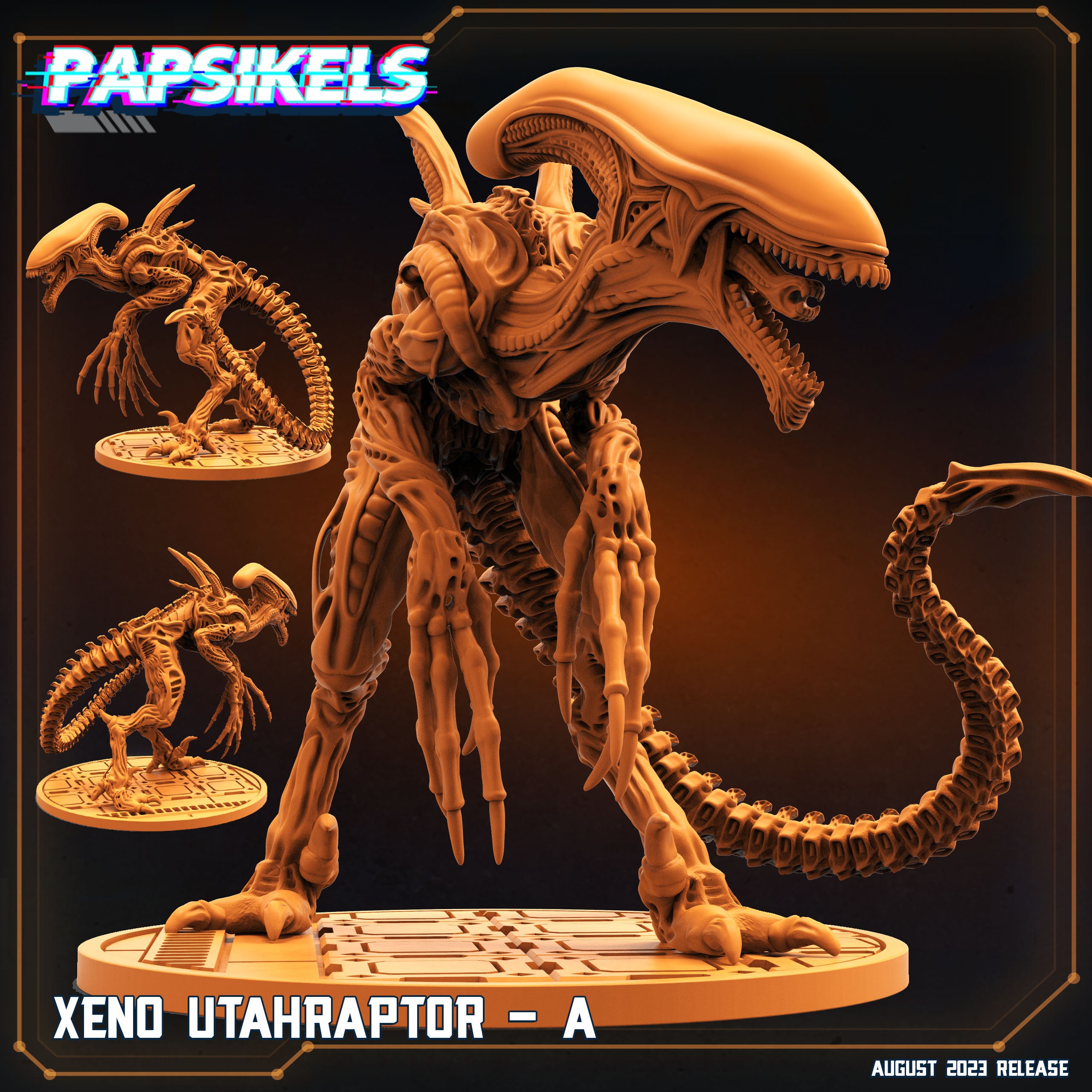 Xenowars Genesis - Xeno Utah Raptor Alien Dinosaur, Papsikels, Resin ...