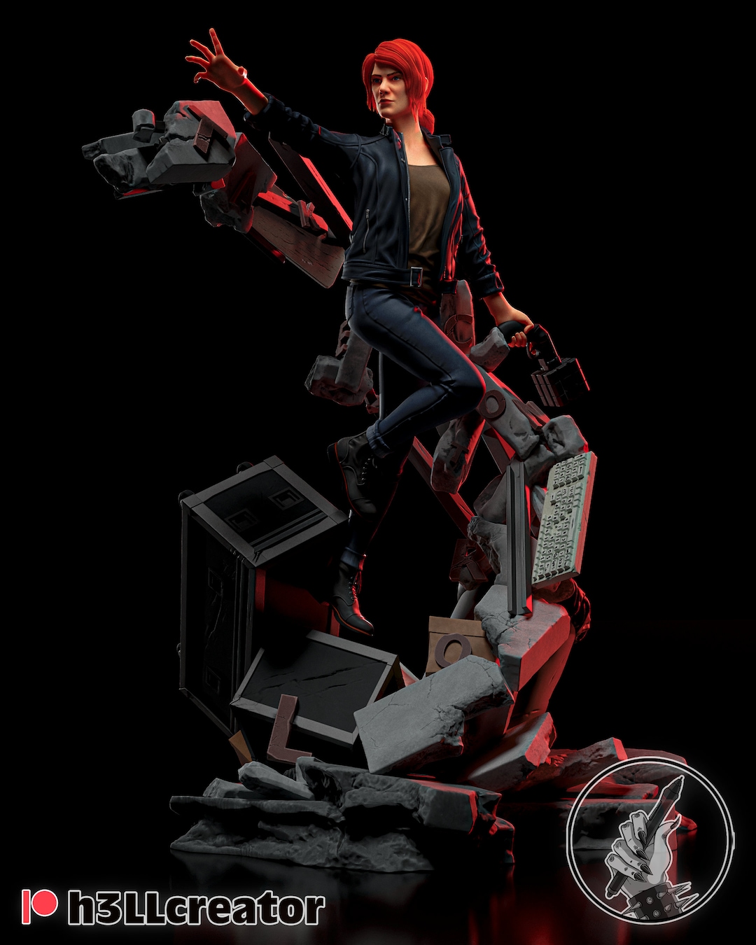 Jesse Faden From Control fan Art Miniature Scale 1:15 H3ll Creator DIY ...