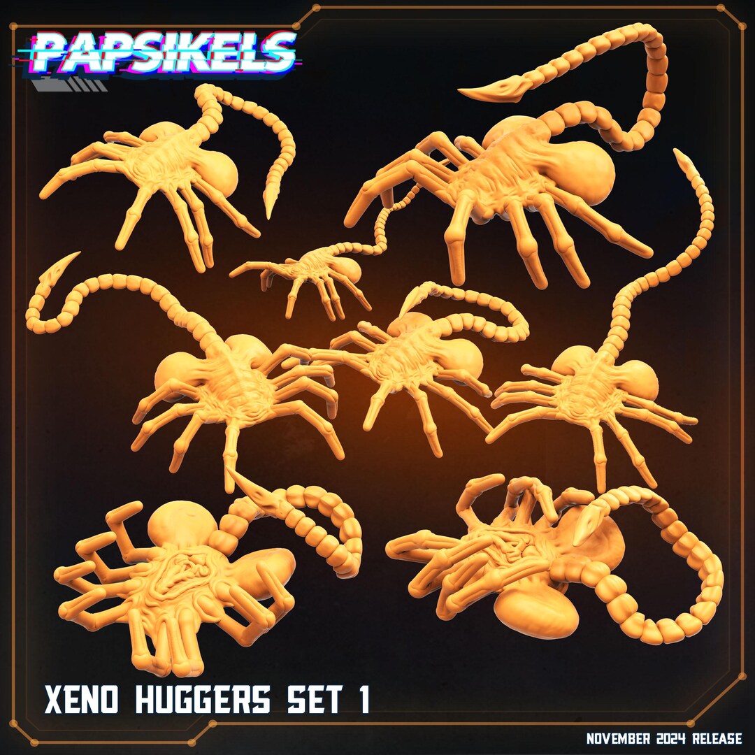 Aliens Vs Humans Execration Romulus, Xeno Huggers Set 1 - 8 Model Set ...