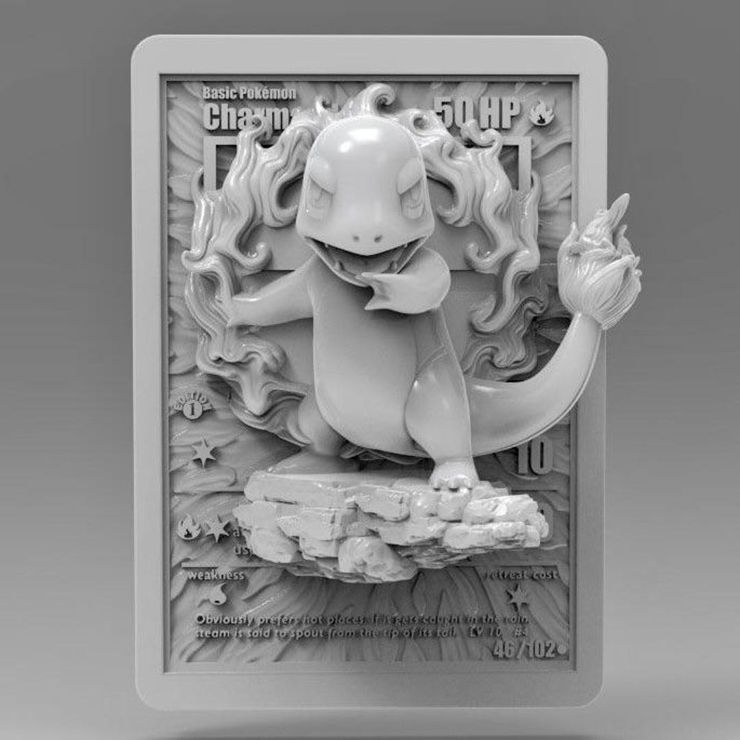 Charmander V2 - 3D Printed Pokemon Card Wall Hanger | Fan Art | Pokemon ...