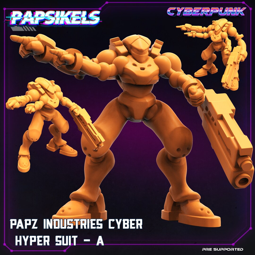 Papz Industries Cyber Hyper Suit A, Papsikels, Resin Miniature Tabletop ...